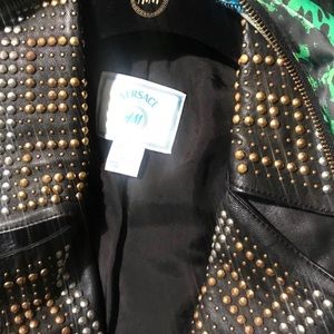 Versace | Jackets & Coats | Versace X Hm Black Leather Biker Moto ...